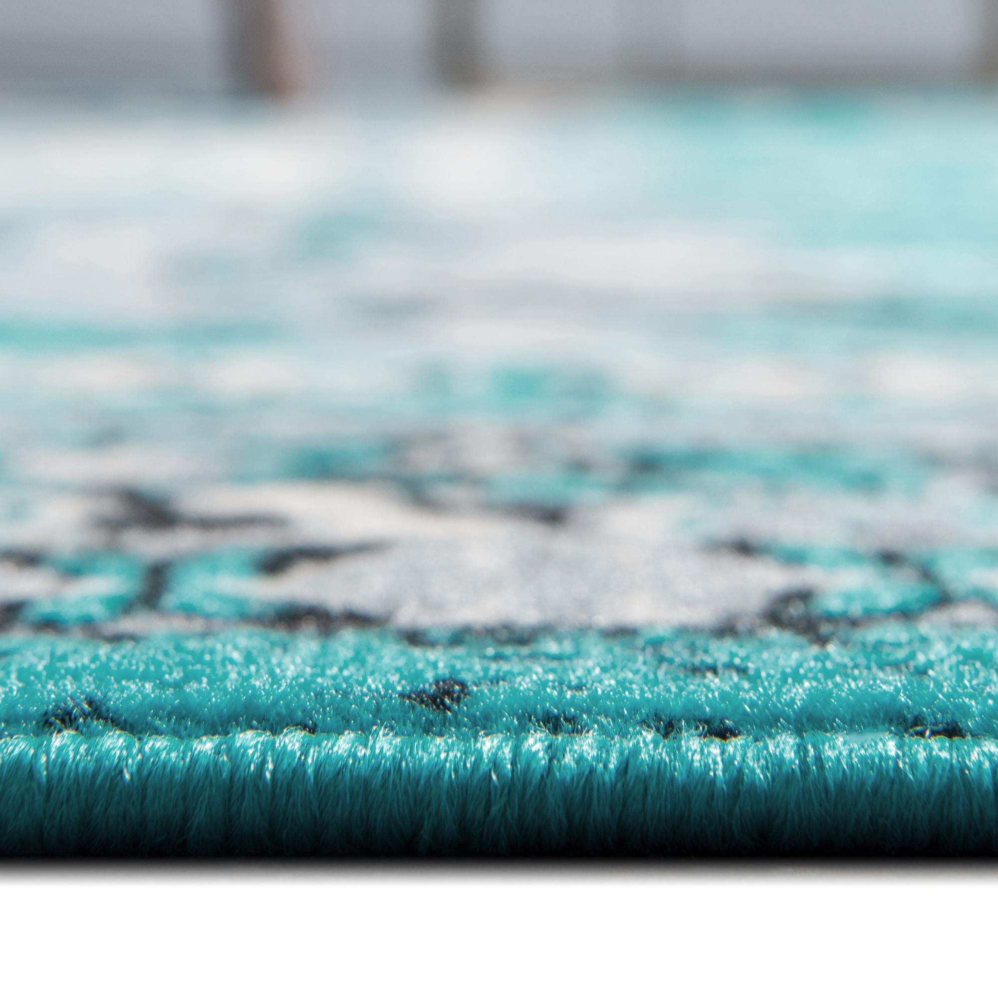 Turquoise 2' 7 x 10' Heris Runner Rug | Rugs.com