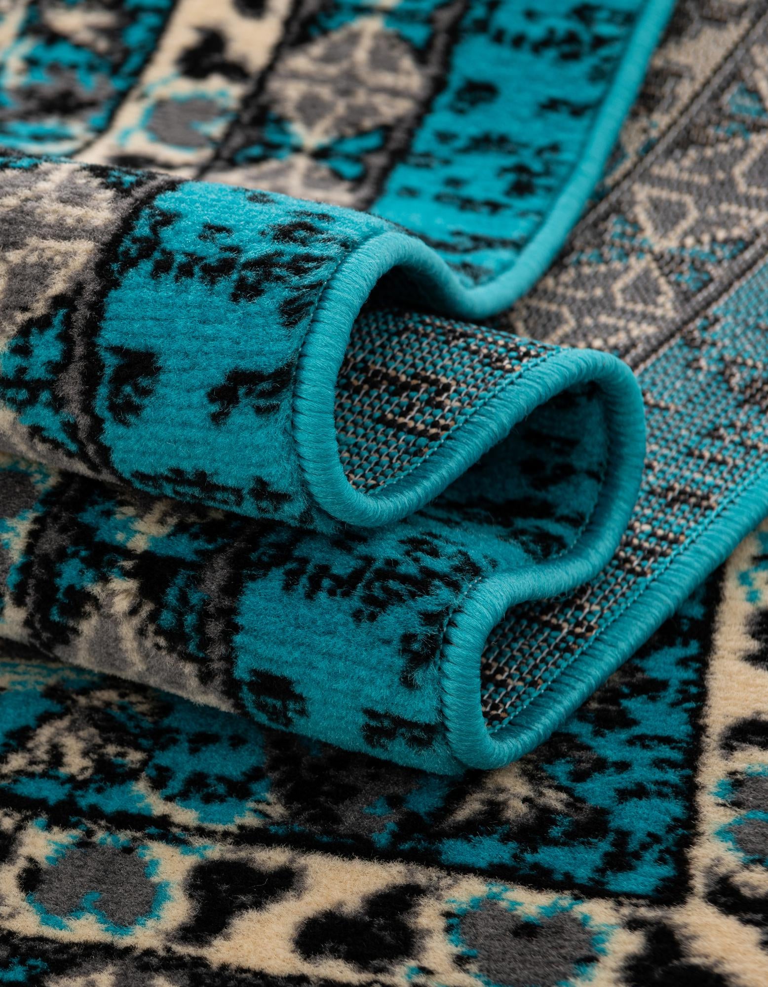 Turquoise 2' 7 x 10' Heris Runner Rug | Rugs.com