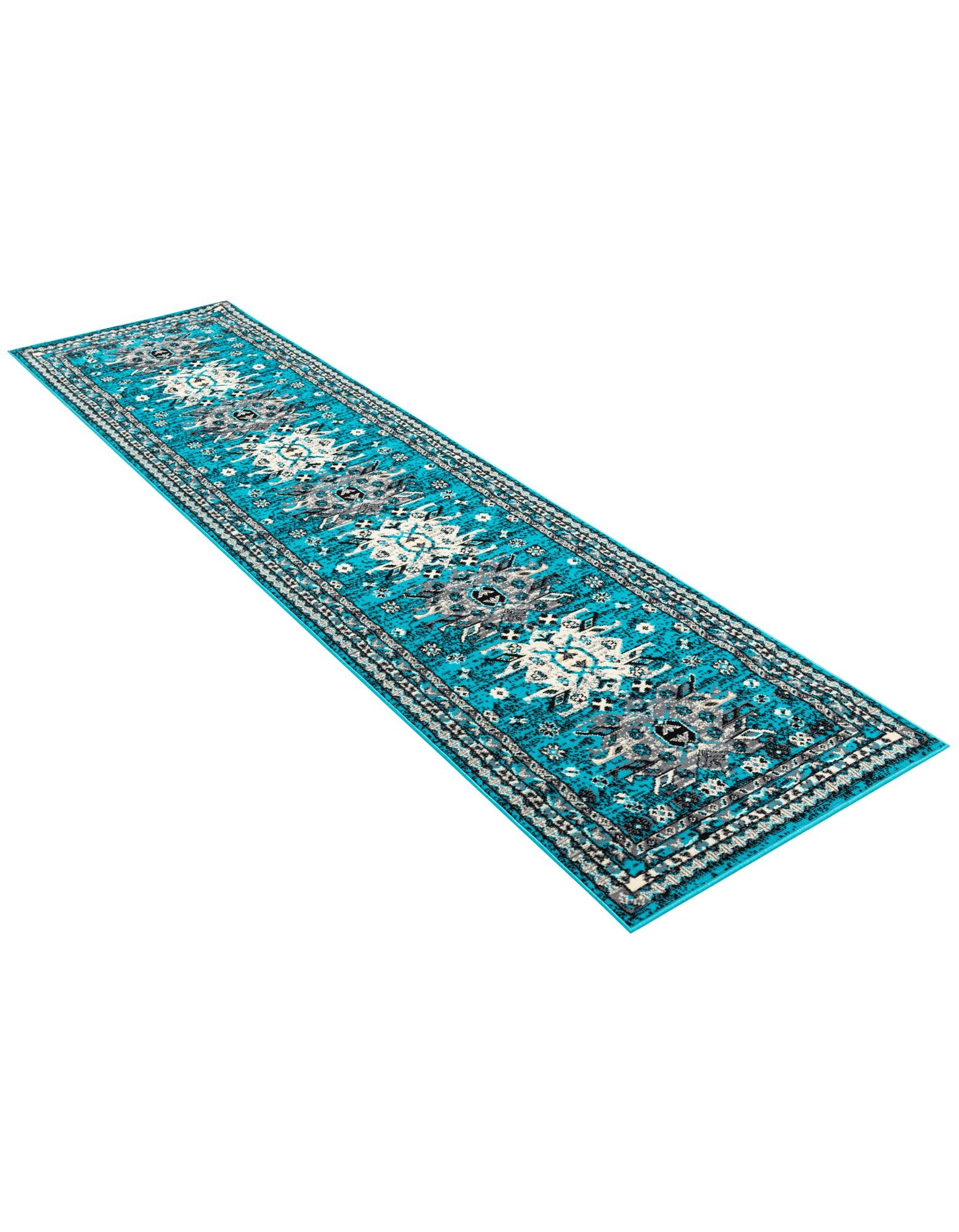 Turquoise 2' 7 x 10' Heris Runner Rug | Rugs.com