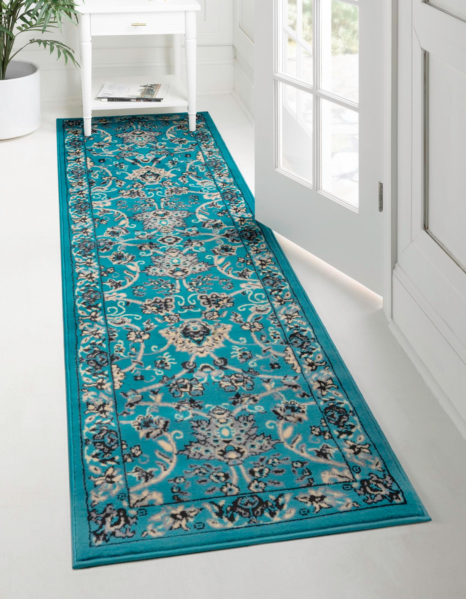Turquoise 2' x 8' 2 Heris Runner Rug | Rugs.com