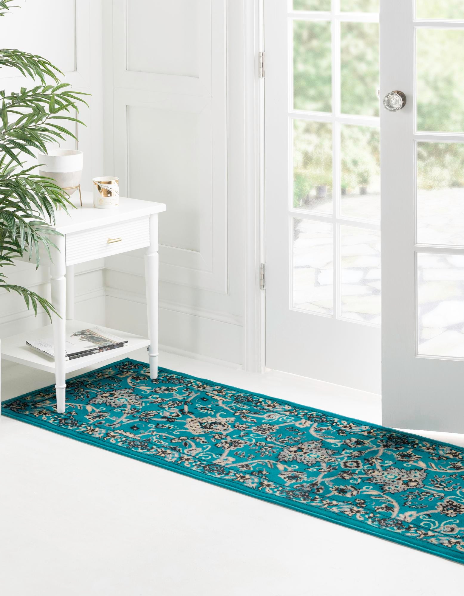 Turquoise 2' x 8' 2 Yasmin Runner Rug | Rugs.com