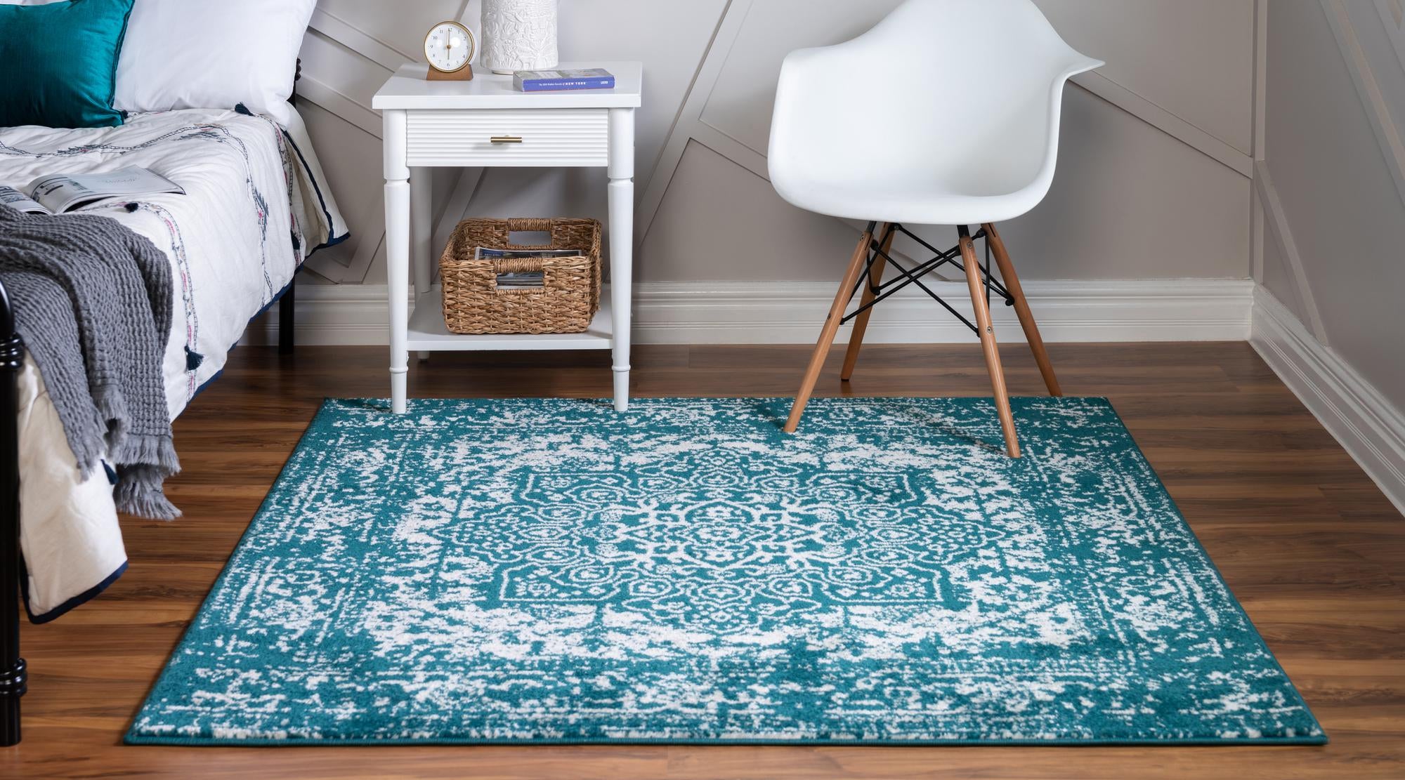 Turquoise 5' 3 x 5' 3 Arlington Square Rug | Rugs.com