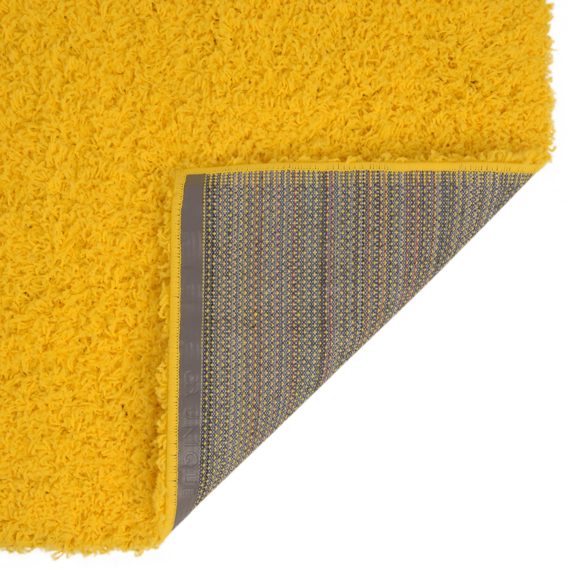 Tuscan Sun Yellow 5' x 8' Solid Shag Rug | Rugs.com