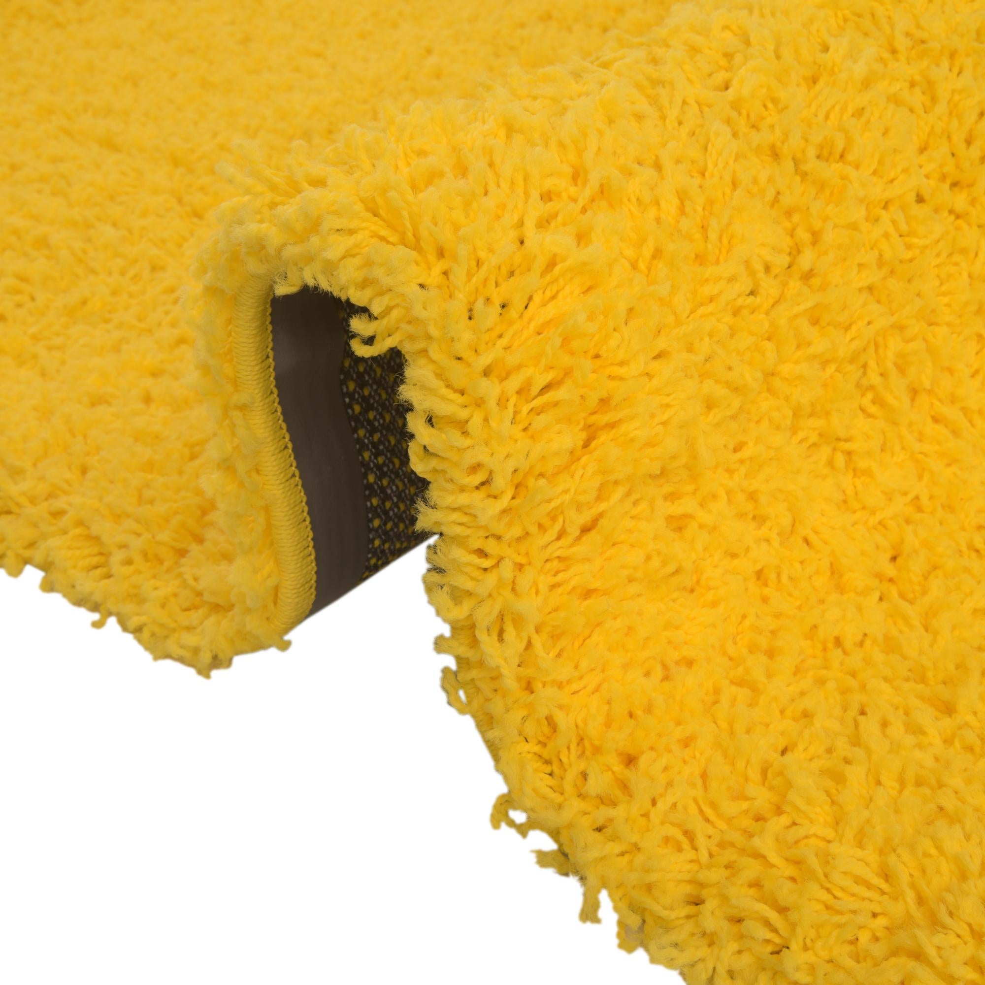 Tuscan Sun Yellow 5' x 8' Solid Shag Rug | Rugs.com