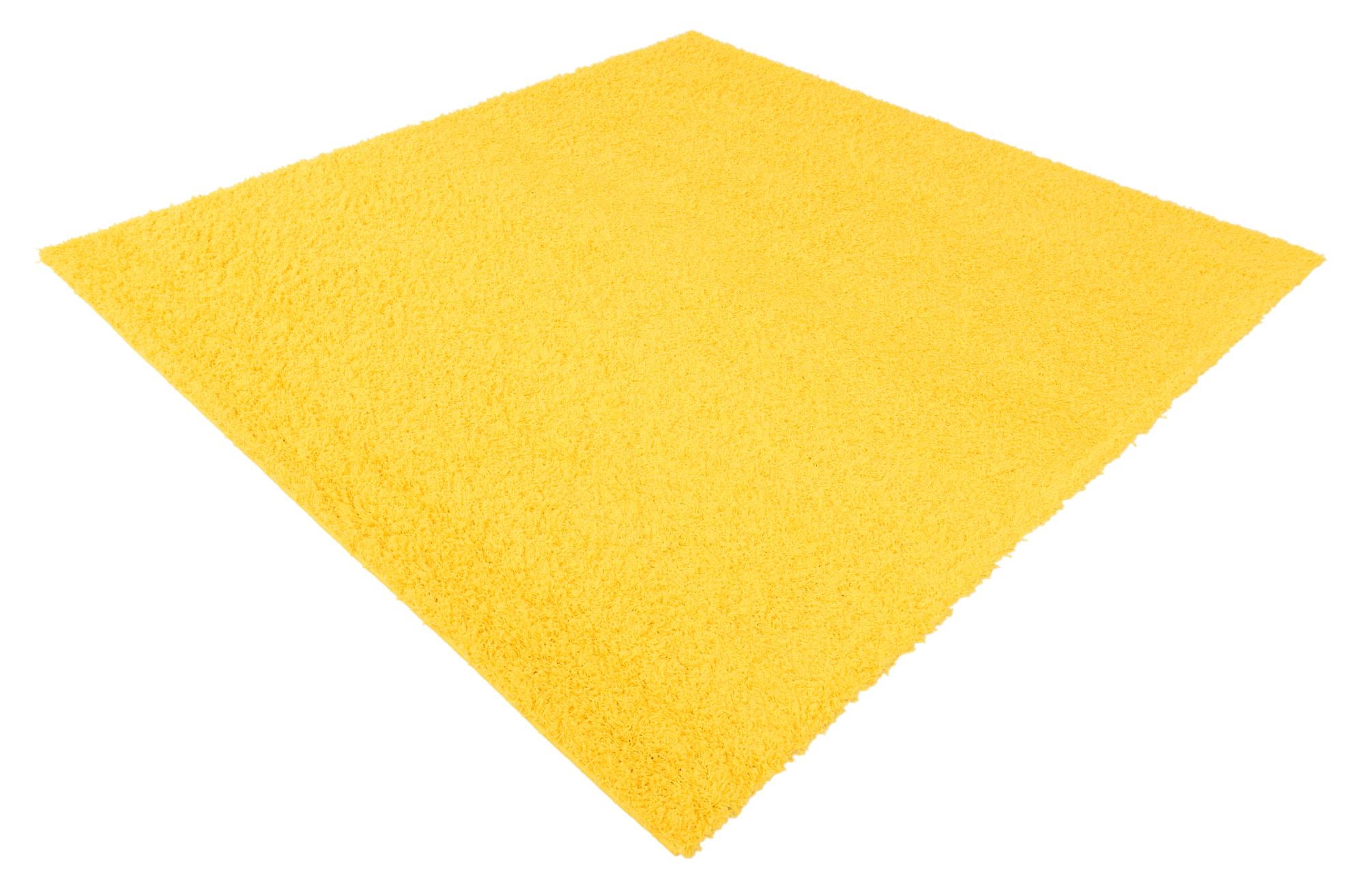 Tuscan Sun Yellow 8' x 8' Solid Shag Square Rug | Rugs.com