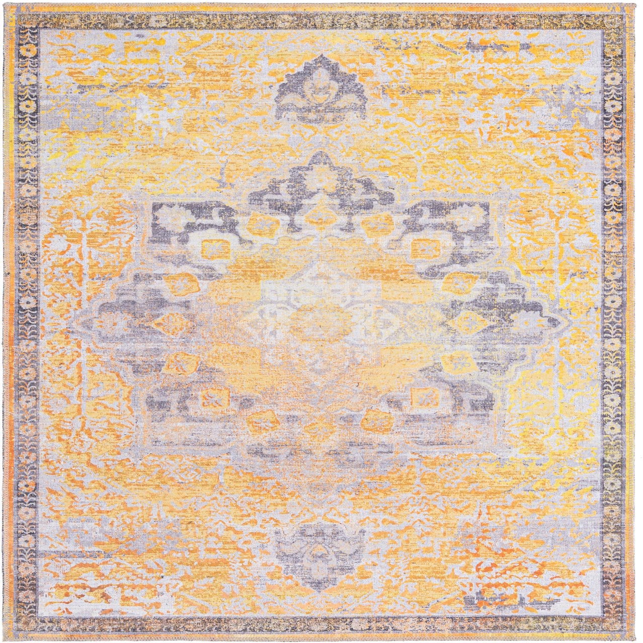Tuscan Yellow 4' x 6' Washable Francesca Rug | Rugs.com