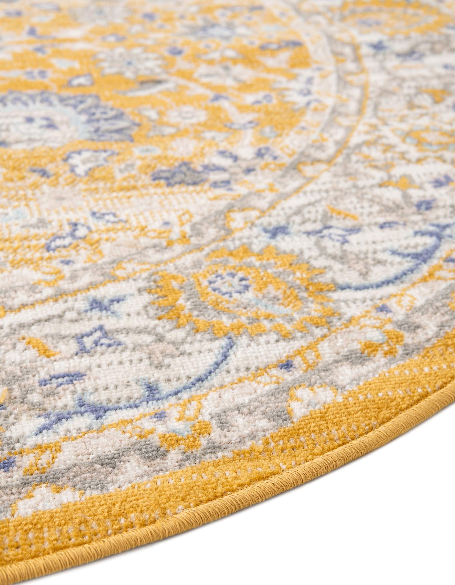 Tuscan Yellow 7' x 7' Whitney Round Rug | Rugs.com