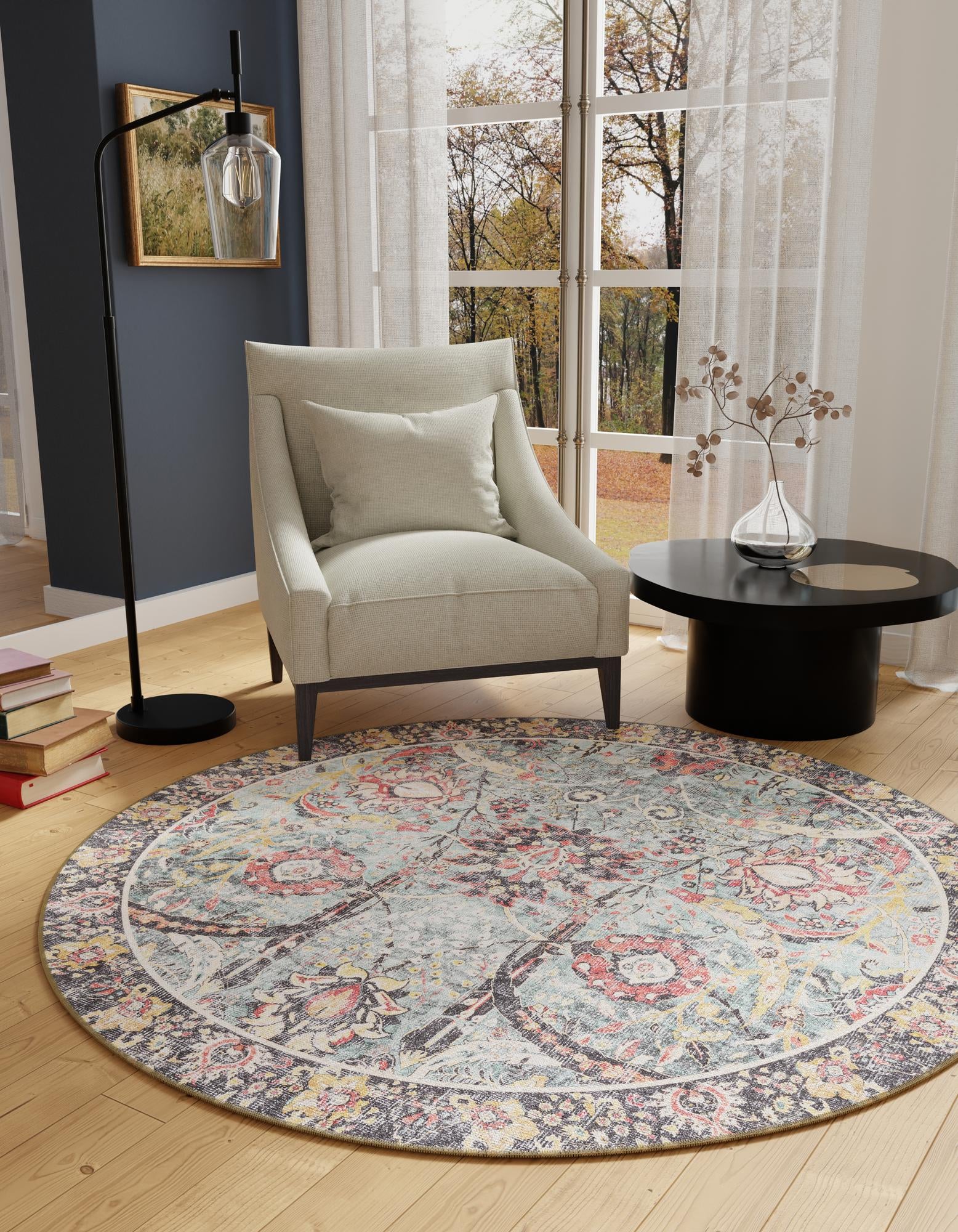 Vintage Green 7' 10 x 7' 10 Timeless Round Rug | Rugs.com