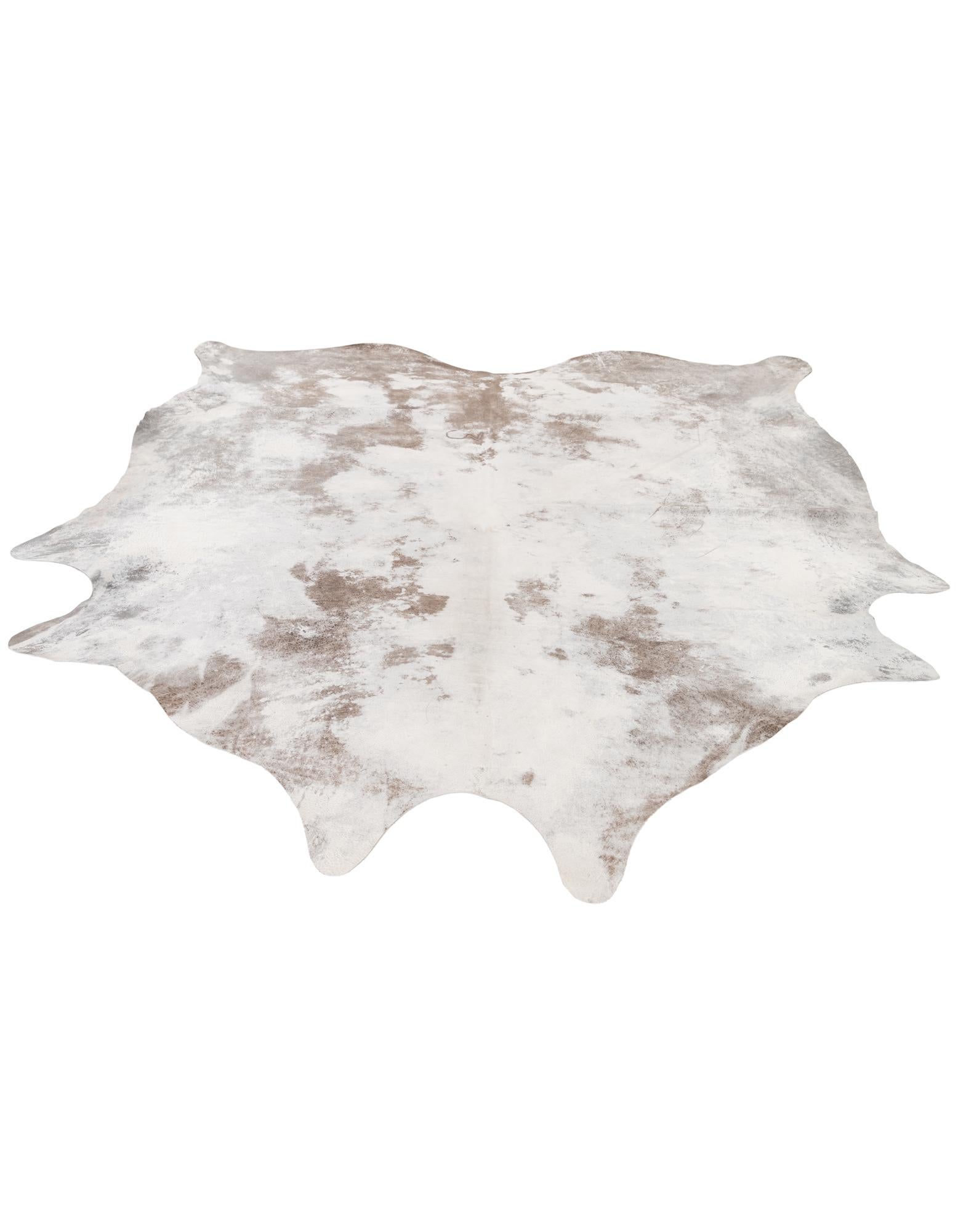 Vintage Grey 6' 8 x 7' Cowhide Leather Freeform Rug | Rugs.com