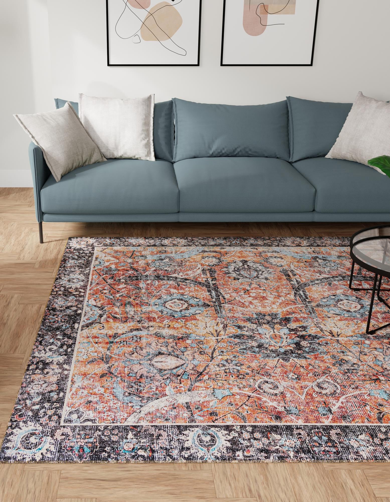 Vintage Rust Red 7' 10 x 7' 10 Timeless Square Rug | Rugs.com