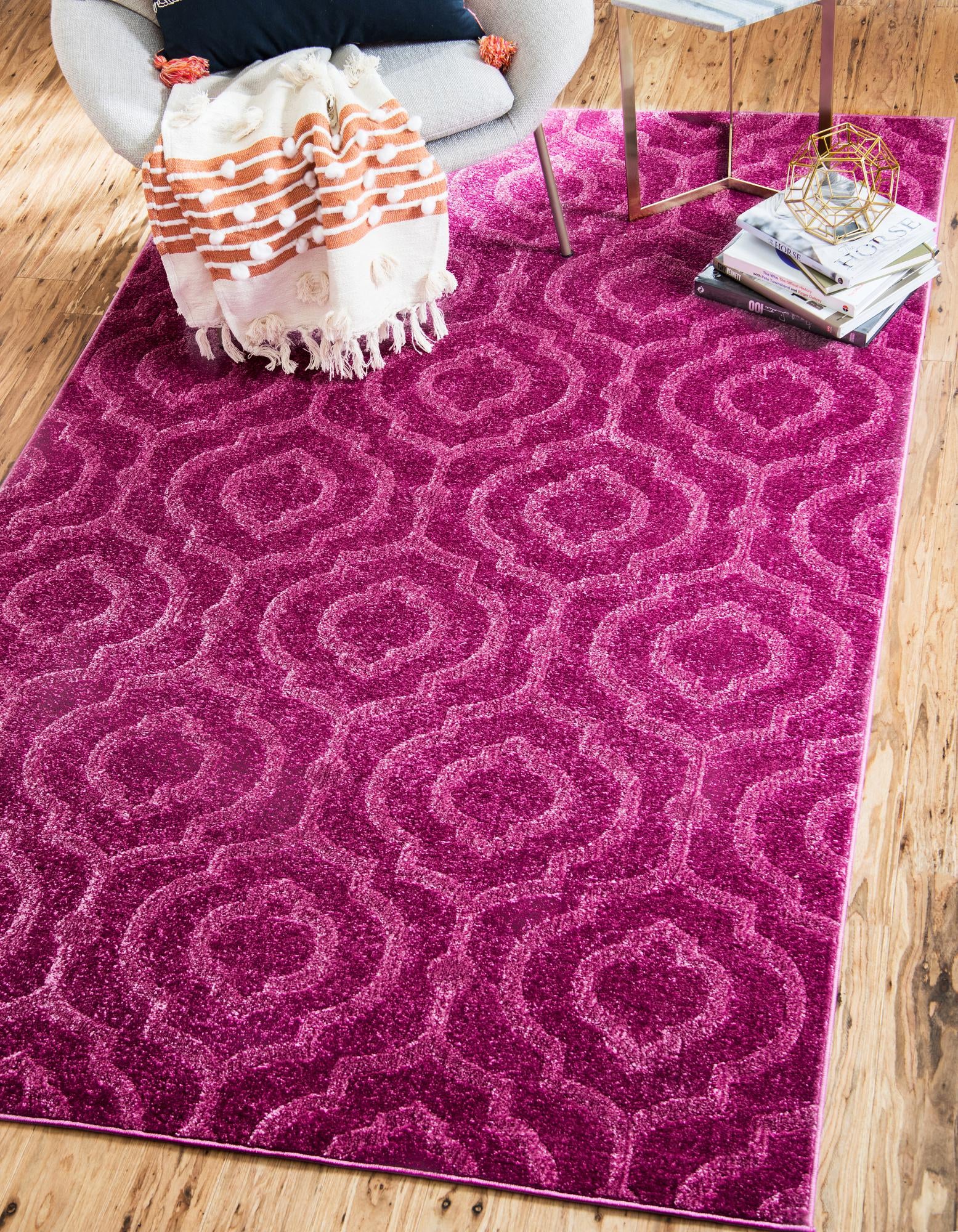 Pink 8' x 10' Hand Woven Chindi Cotton Rug | Rugs.com