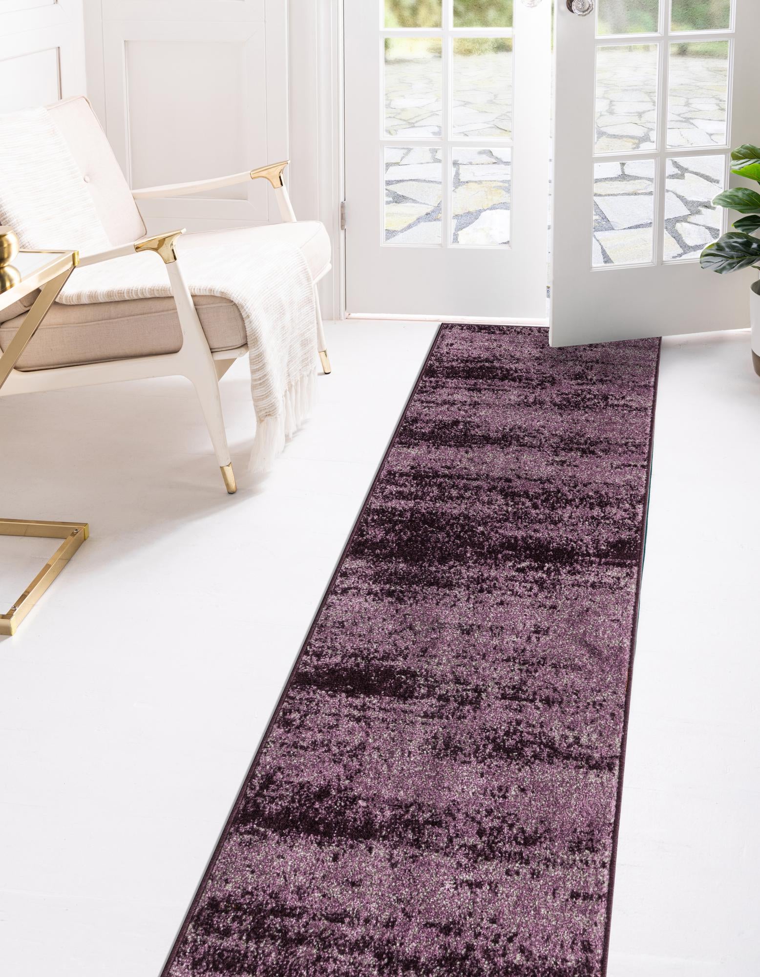 Purple 2' 7 x 10' Modern Classical Runner Rug | Rugs.com
