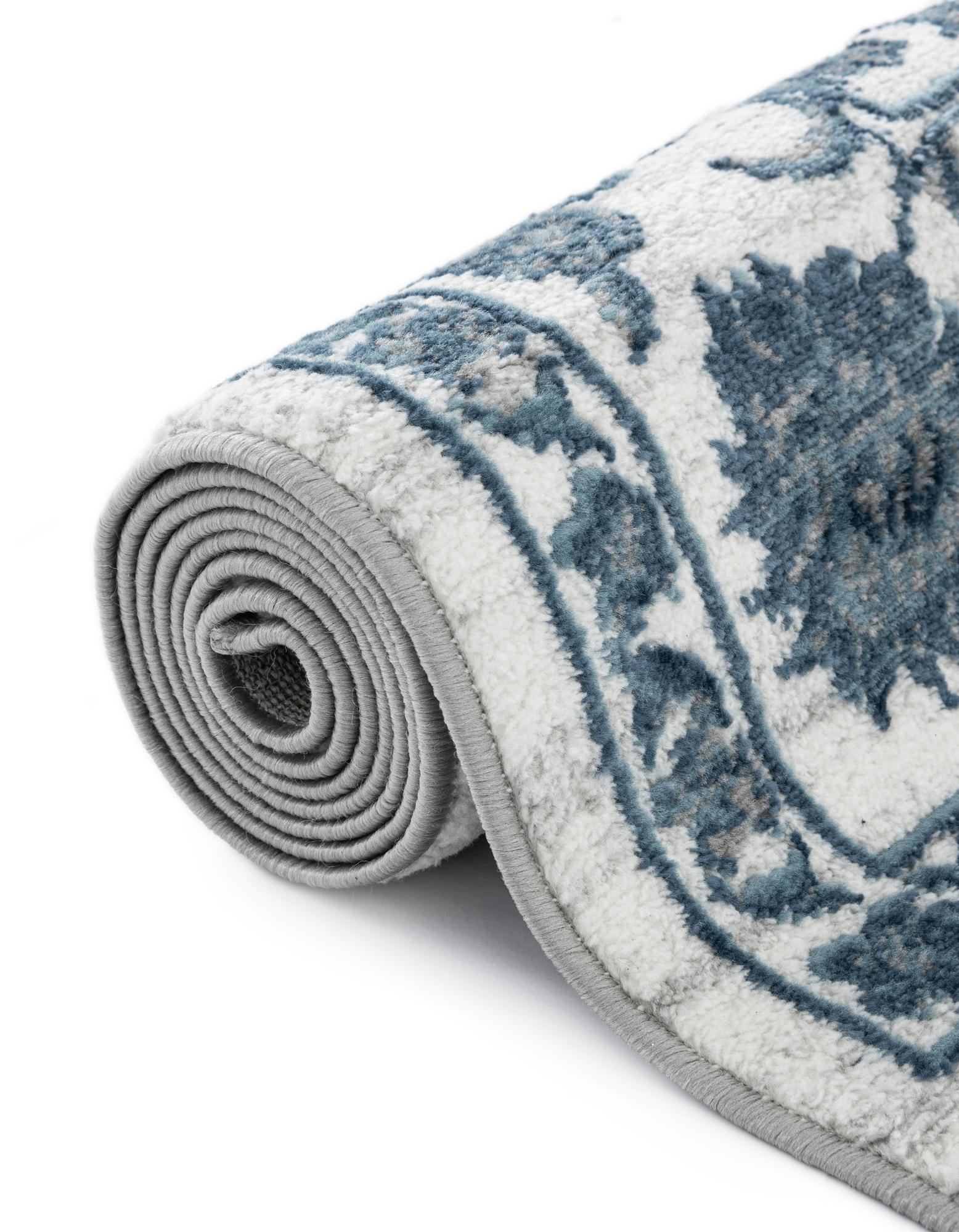 White Blue 9' x 12' Boston Rug | Rugs.com