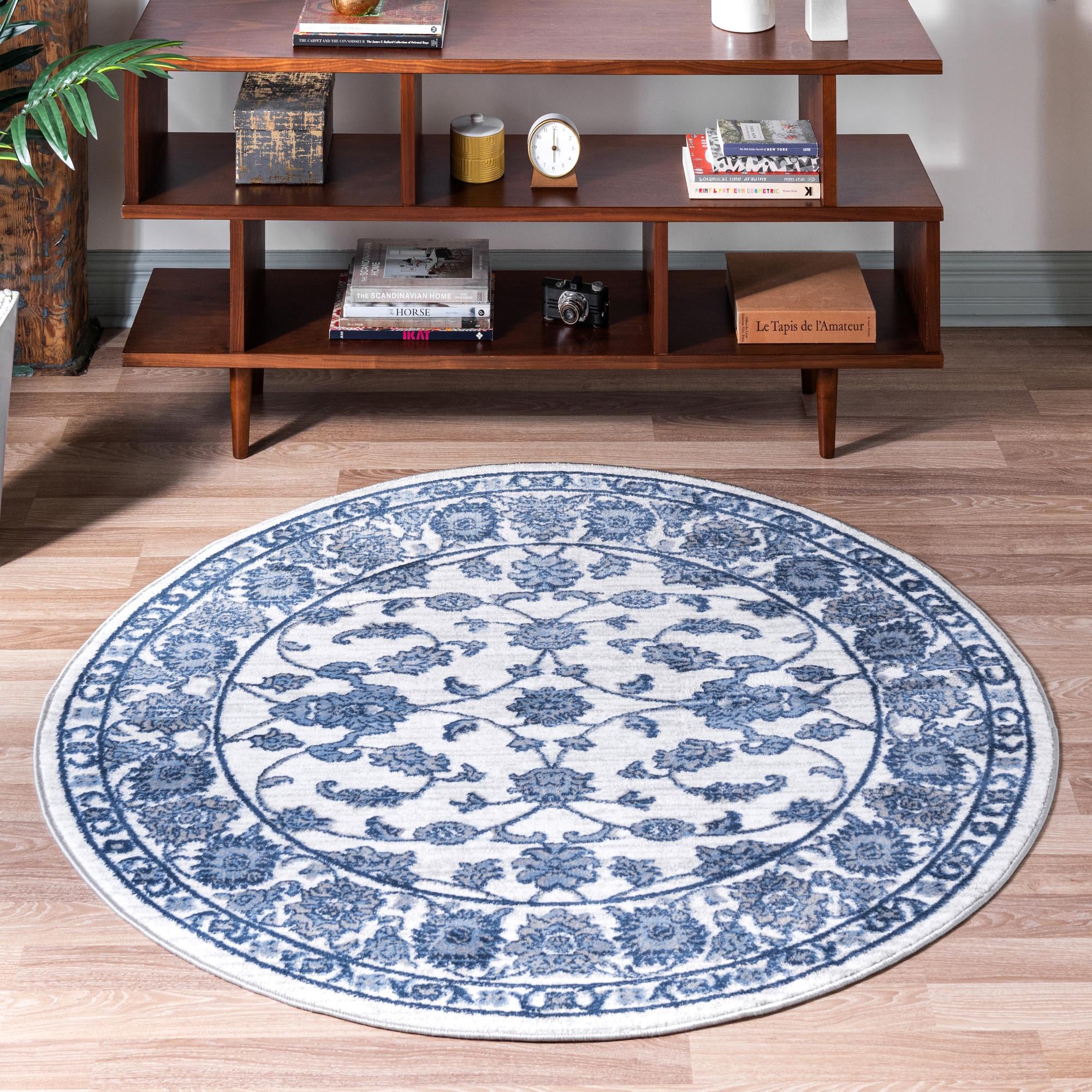 Blue 3' 3 x 3' 3 Boston Round Rug | Rugs.com