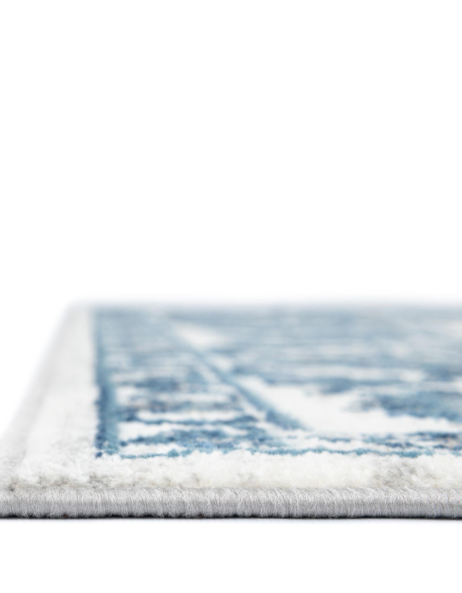 White Blue 5' 3 x 5' 3 Boston Square Rug | Rugs.com