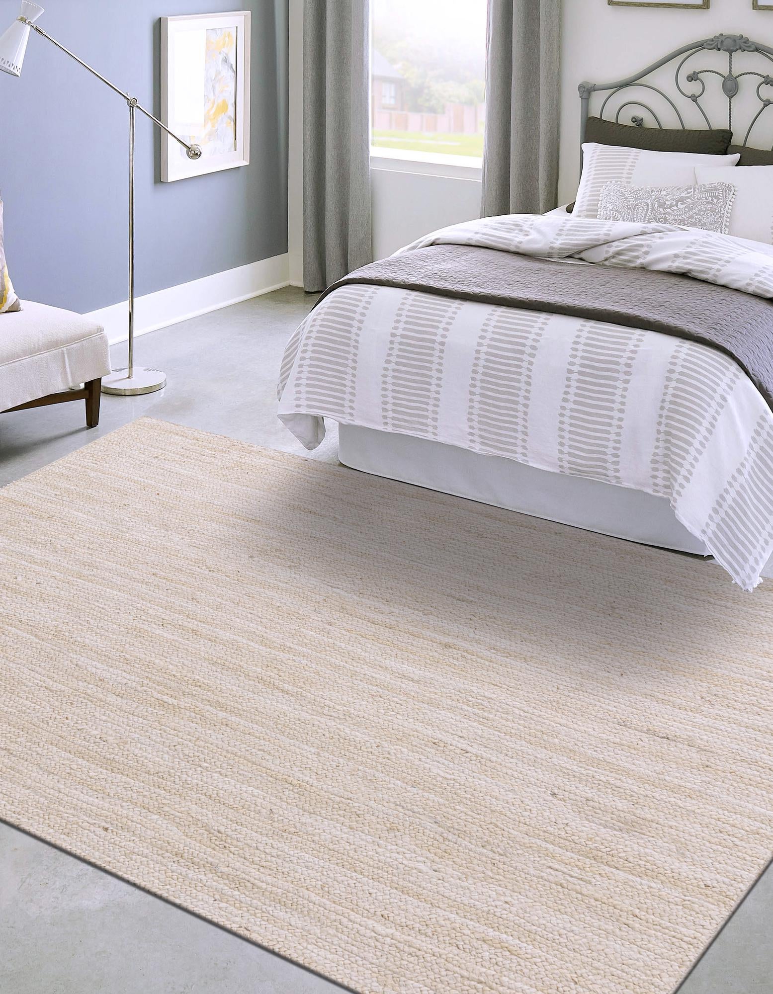 White 9' x 12' Hand Braided Jute Rug | Rugs.com