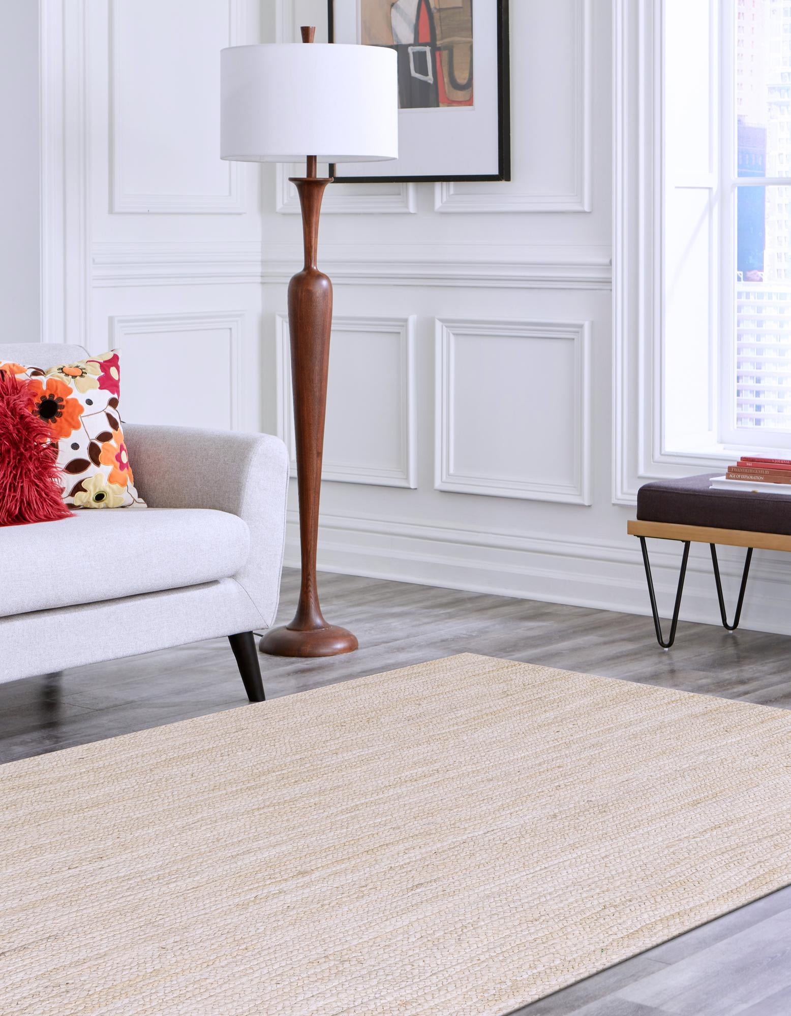 White 9' x 12' Hand Braided Jute Rug | Rugs.com