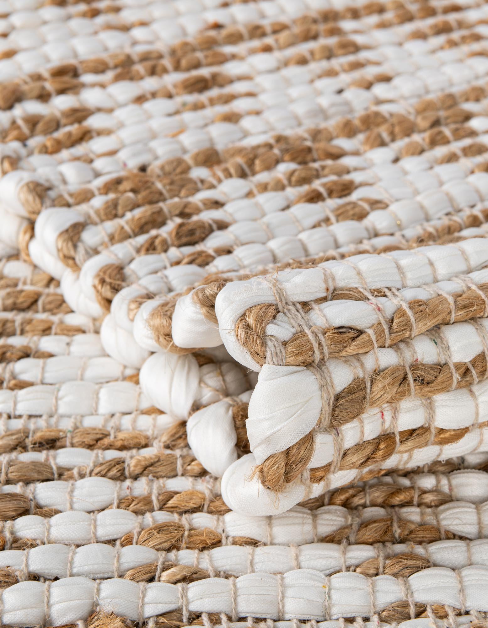 White 8' x 11' Hand Woven Chindi Jute Rug | Rugs.com