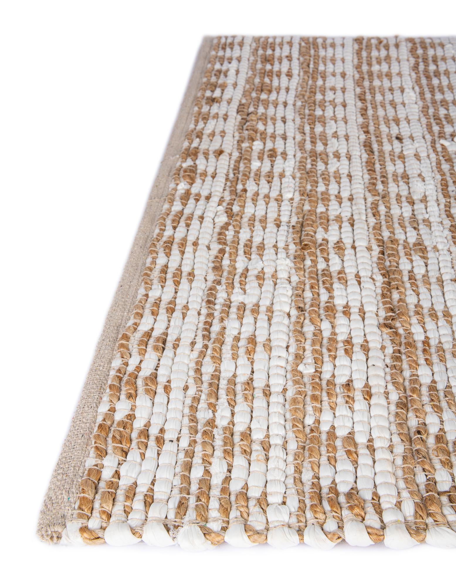 White 8' x 11' Hand Woven Chindi Jute Rug | Rugs.com