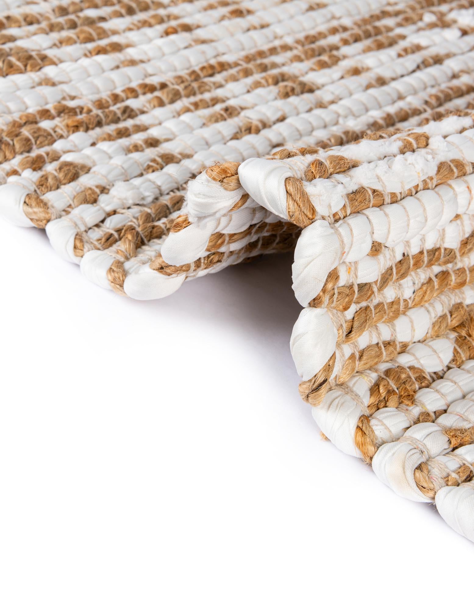 White 8' x 11' Hand Woven Chindi Jute Rug | Rugs.com