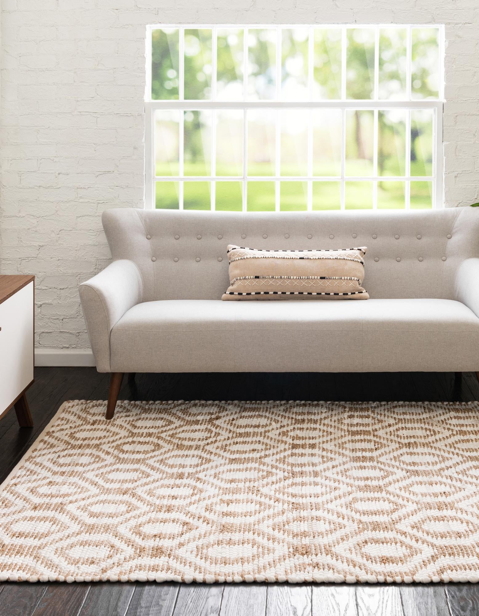 White 9' x 12' Hand Woven Chindi Jute Rug | Rugs.com