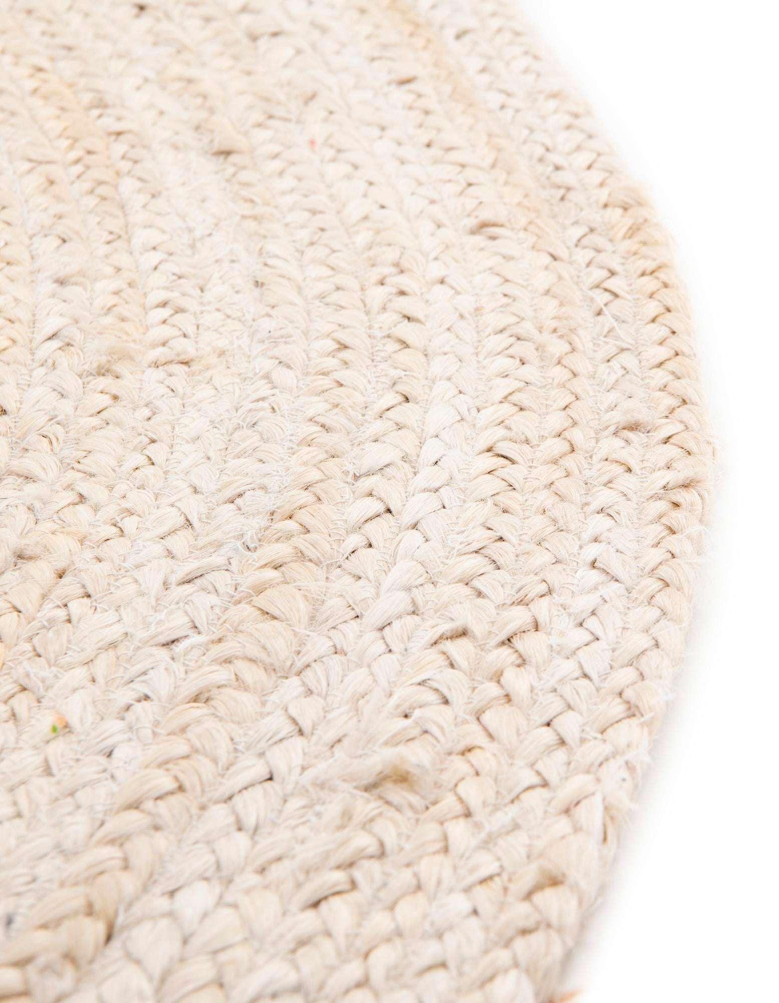 White 8' x 8' Hand Braided Jute Round Rug | Rugs.com