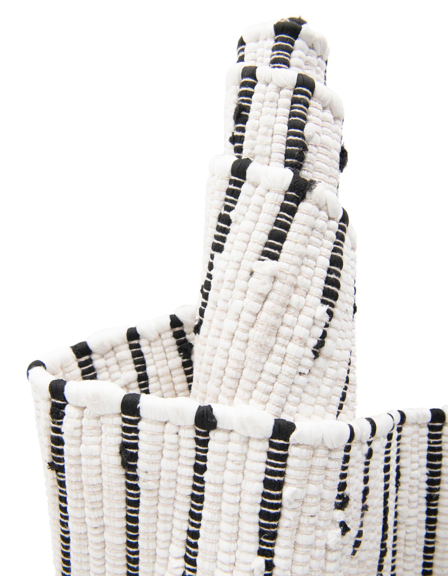 White 2' 2 x 6' 1 Hand Woven Chindi Cotton Runner Rug | Rugs.com