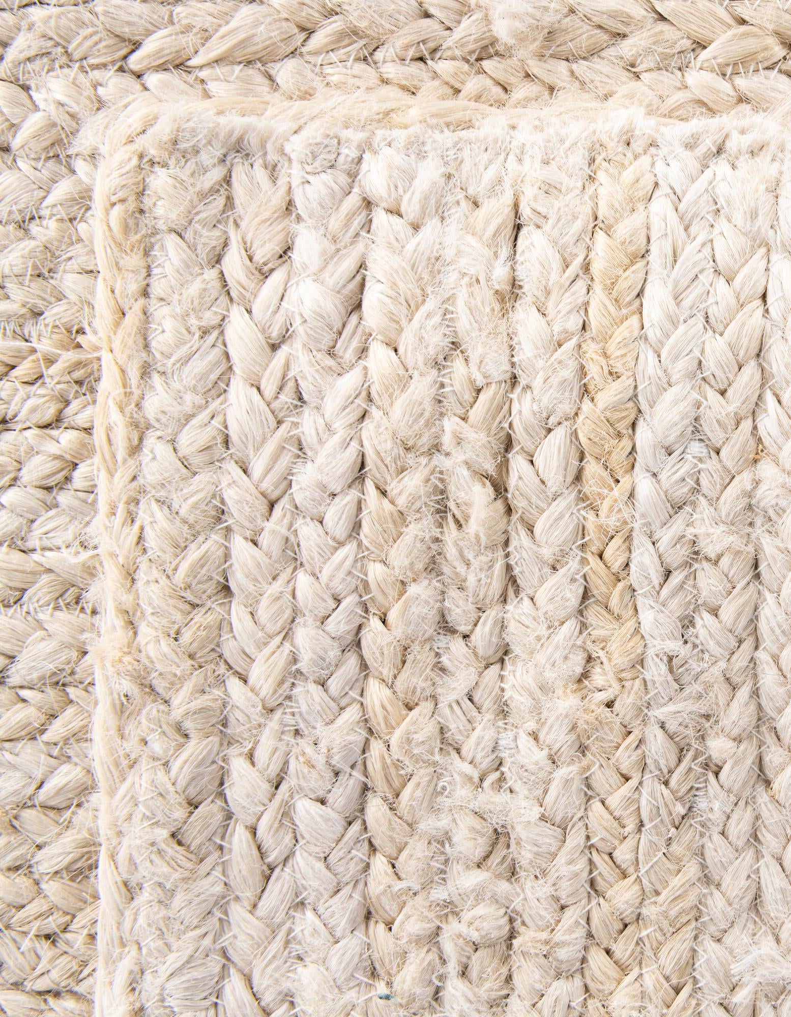 White 8' x 8' Hand Braided Jute Square Rug | Rugs.com