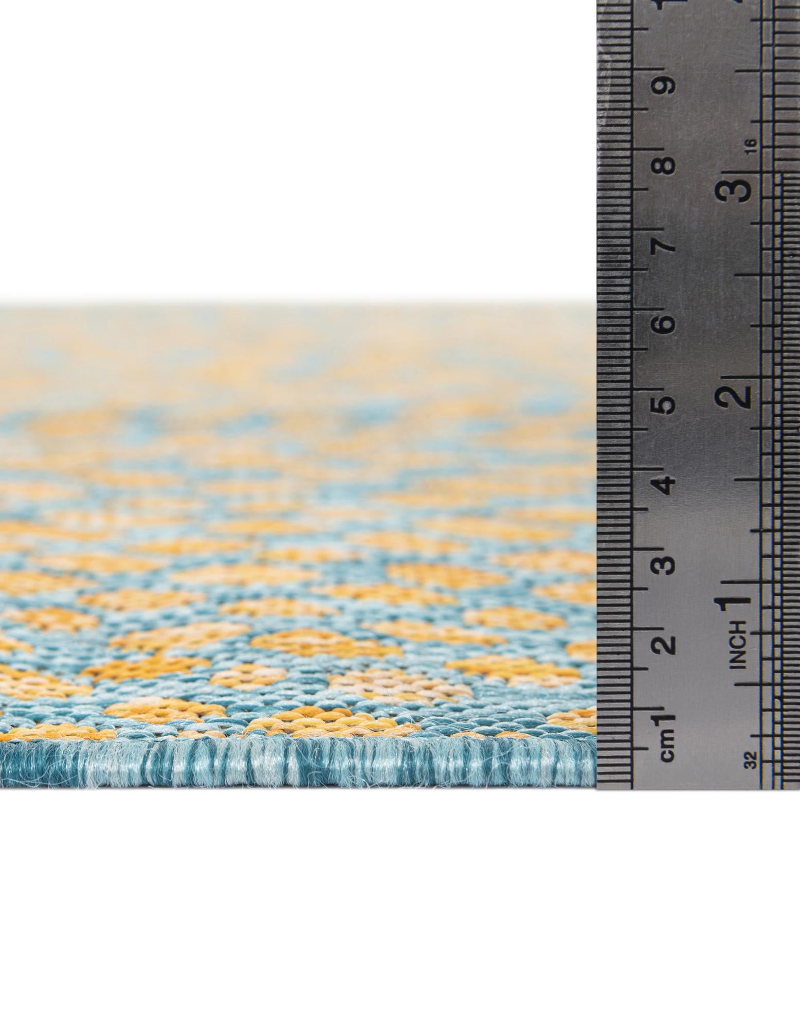 Yellow and Aqua 13' x 13' Jill Zarin Cape Town Indoor / Outdoor Square ...