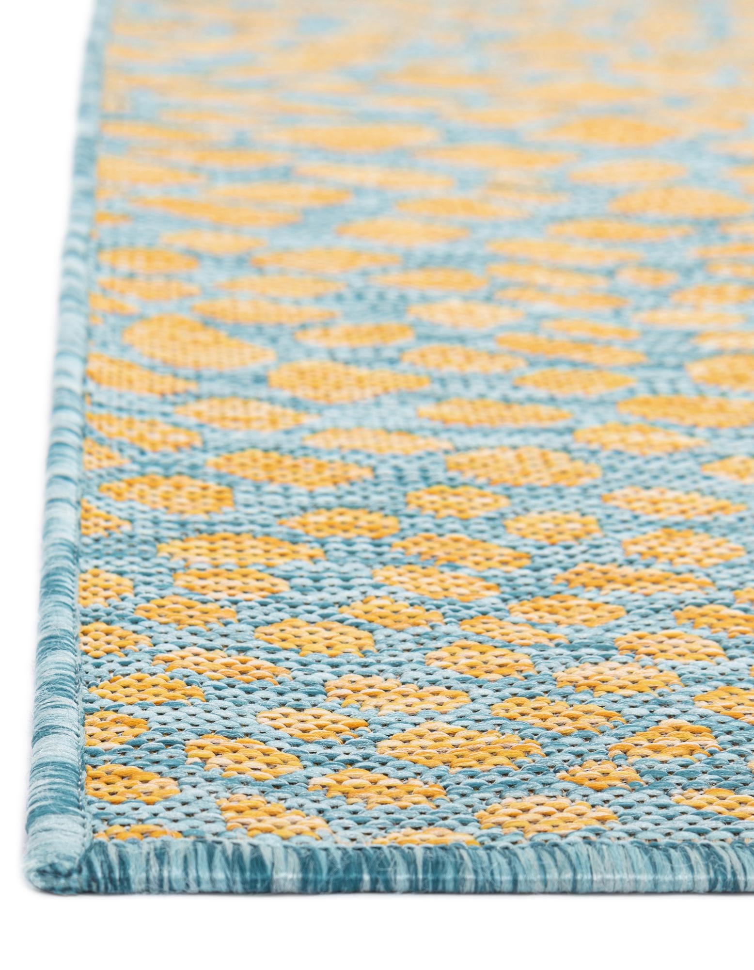 Yellow and Aqua 13' x 13' Jill Zarin Cape Town Indoor / Outdoor Square ...