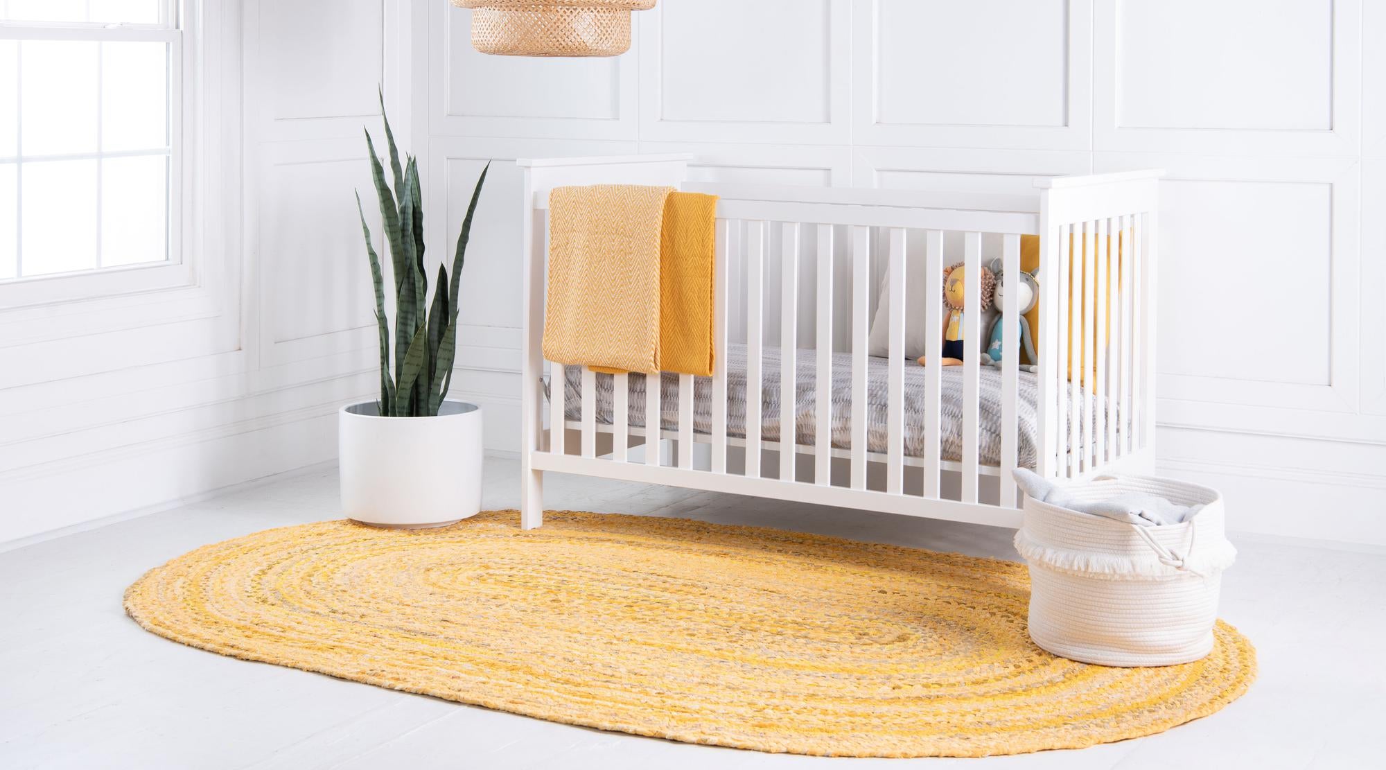 Yellow Orange 3' 3 x 5' 1 Hand Braided Chindi Oval Rug | Rugs.com