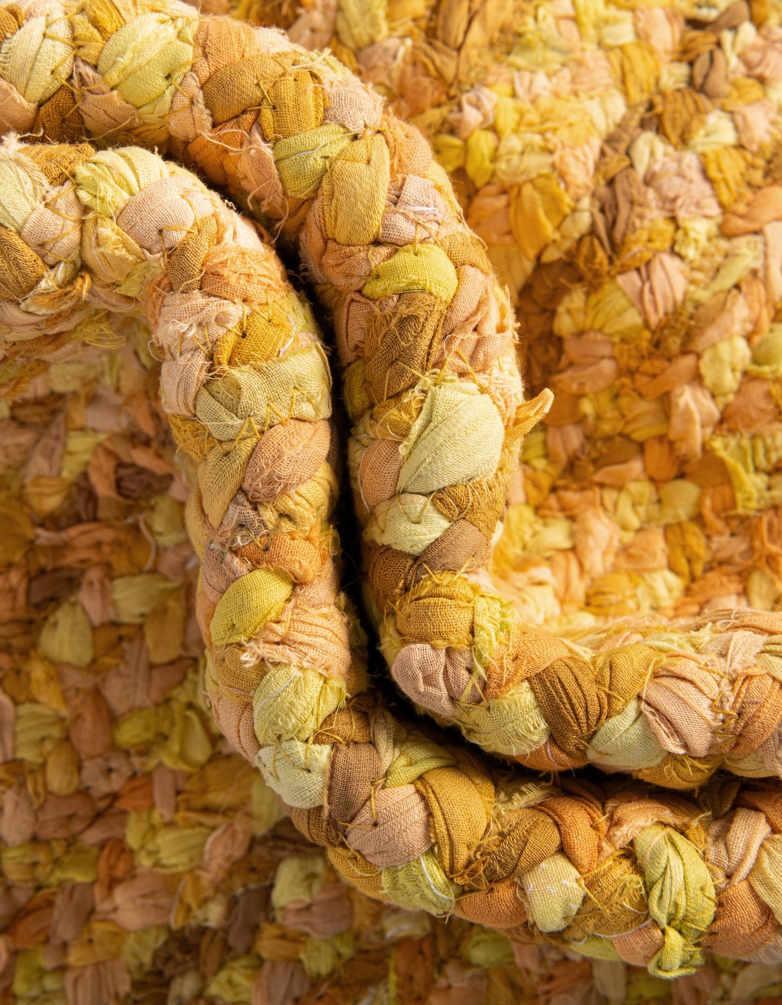 Yellow Orange 8' x 10' Hand Braided Chindi Rug | Rugs.com