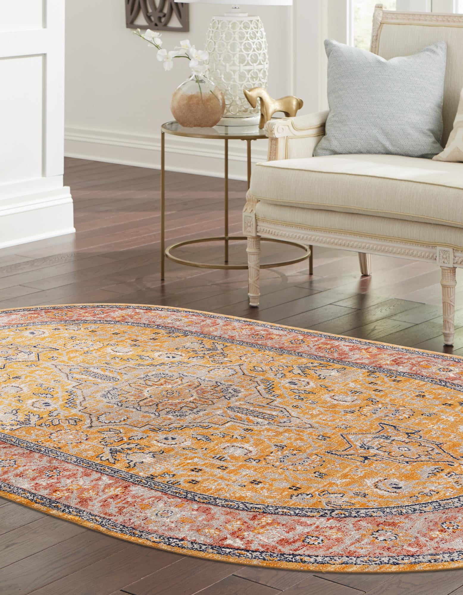 Yellow 7' 10 x 10' 2 Lola Oval Rug | Rugs.com