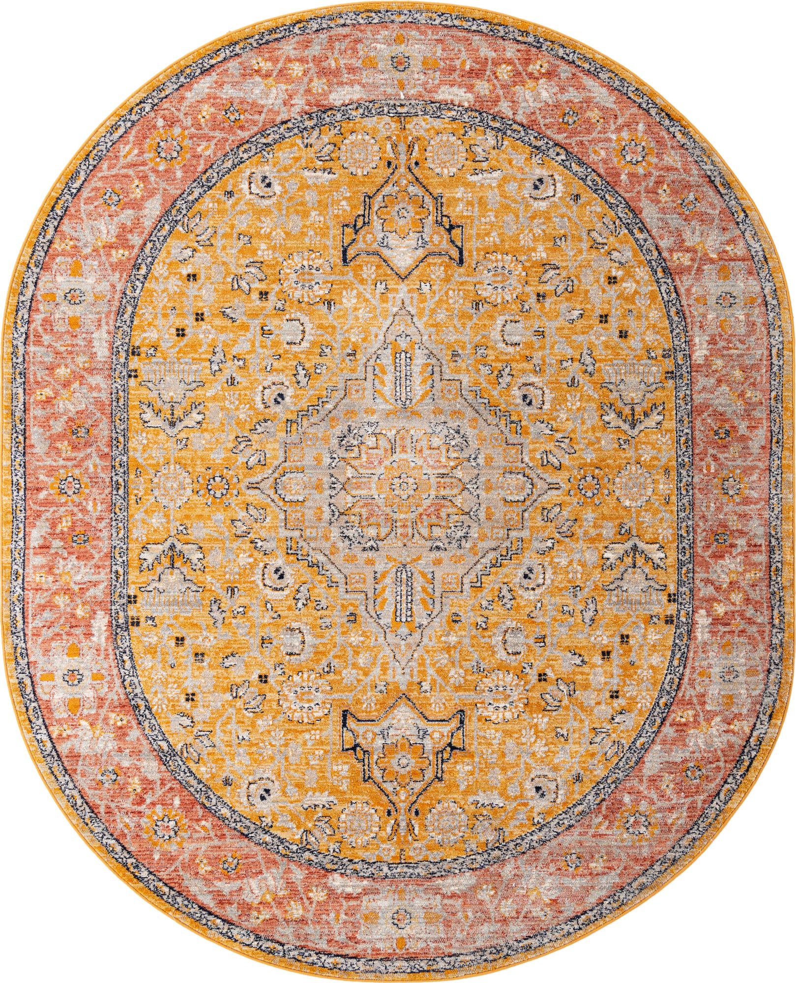 Yellow 7' 10 x 10' 2 Lola Oval Rug | Rugs.com