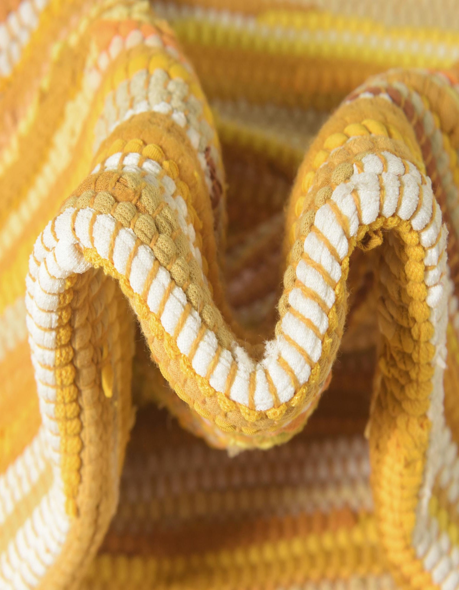 Yellow 9' x 12' Hand Woven Chindi Cotton Rug | Rugs.com