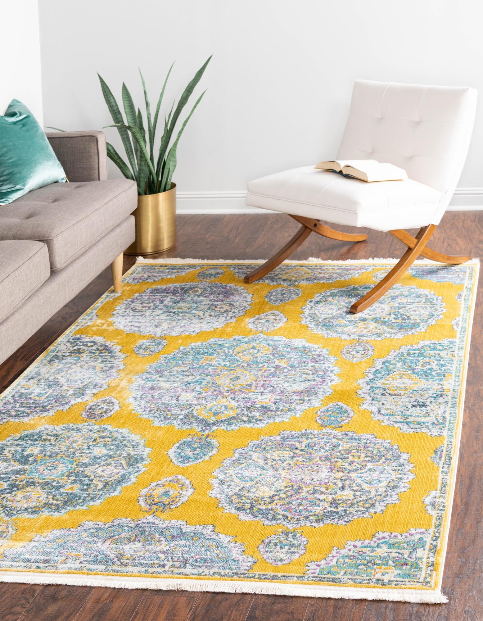 Yellow 8' 2 x 10' Paragon Rug | Rugs.com