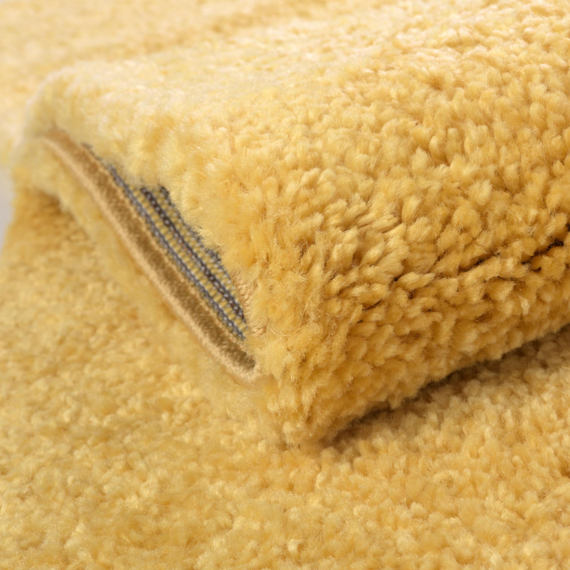 Yellow 5' 3 x 7' 7 Solid Frieze Rug | Rugs.com