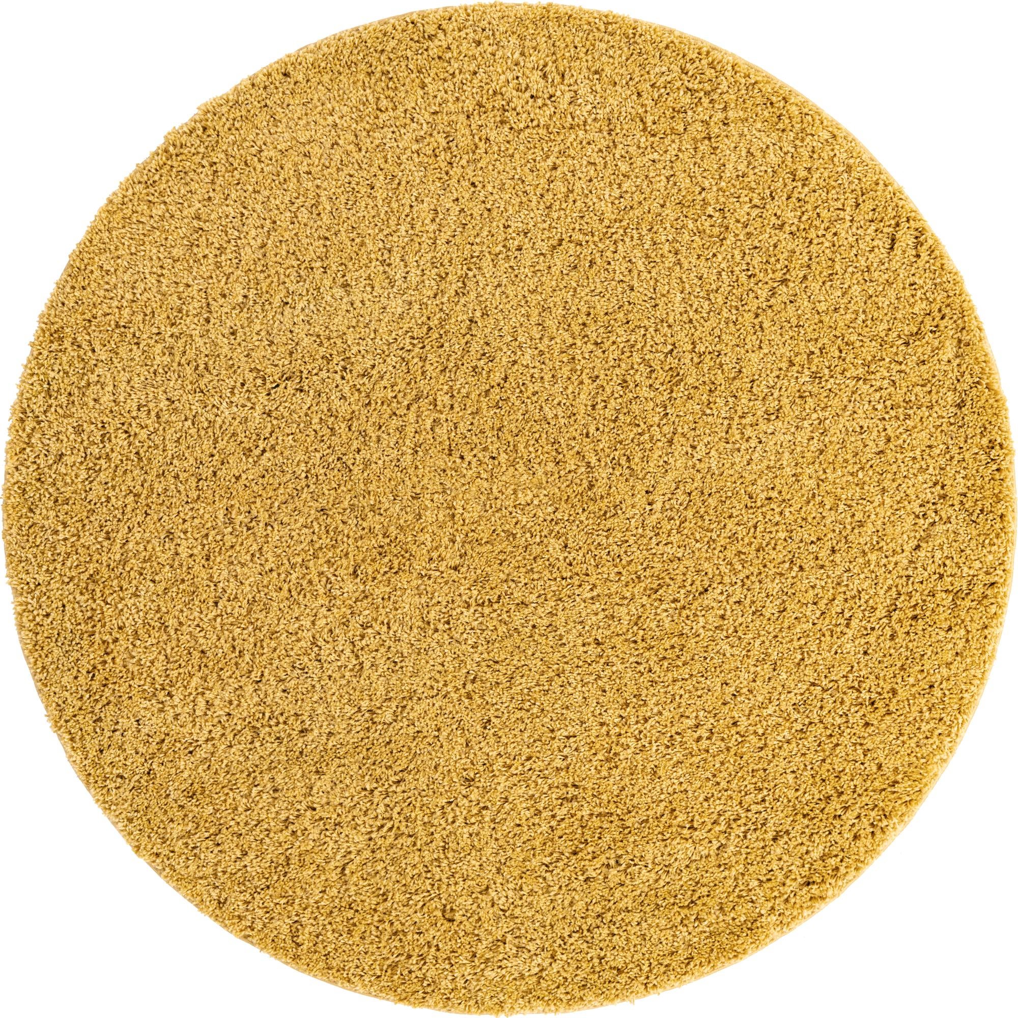 Yellow 7' 10 x 7' 10 Everyday Shag Round Rug | Rugs.com