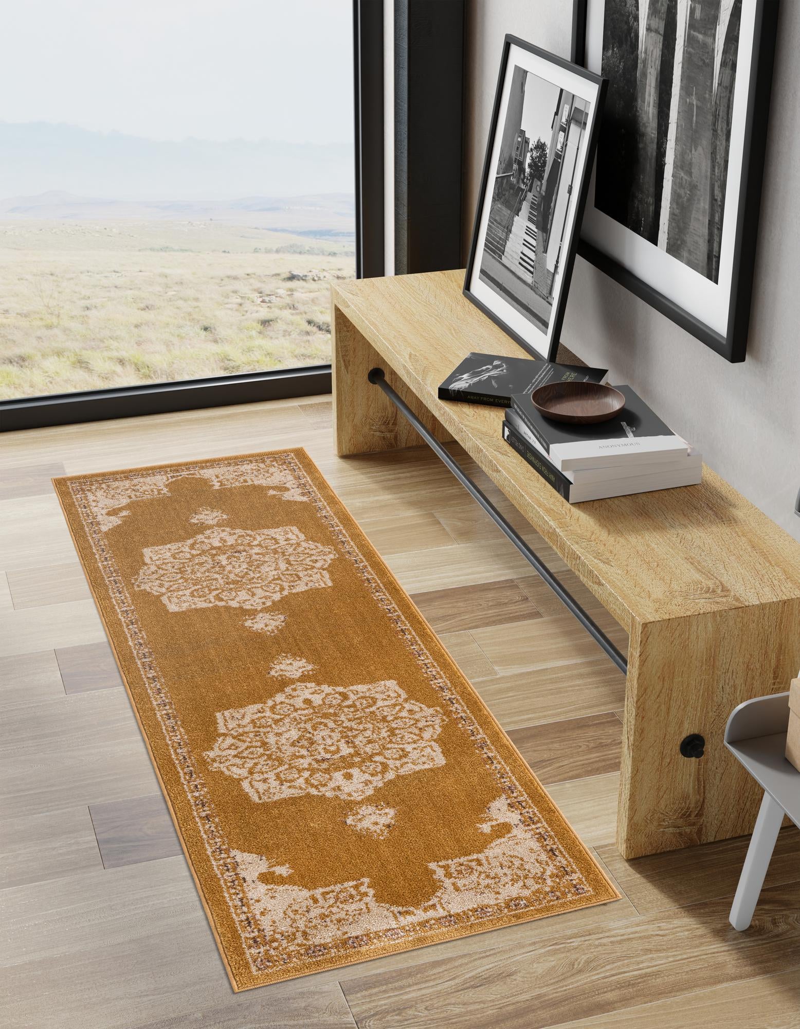 Yellow 2' x 6' Eden Runner Rug | Rugs.com