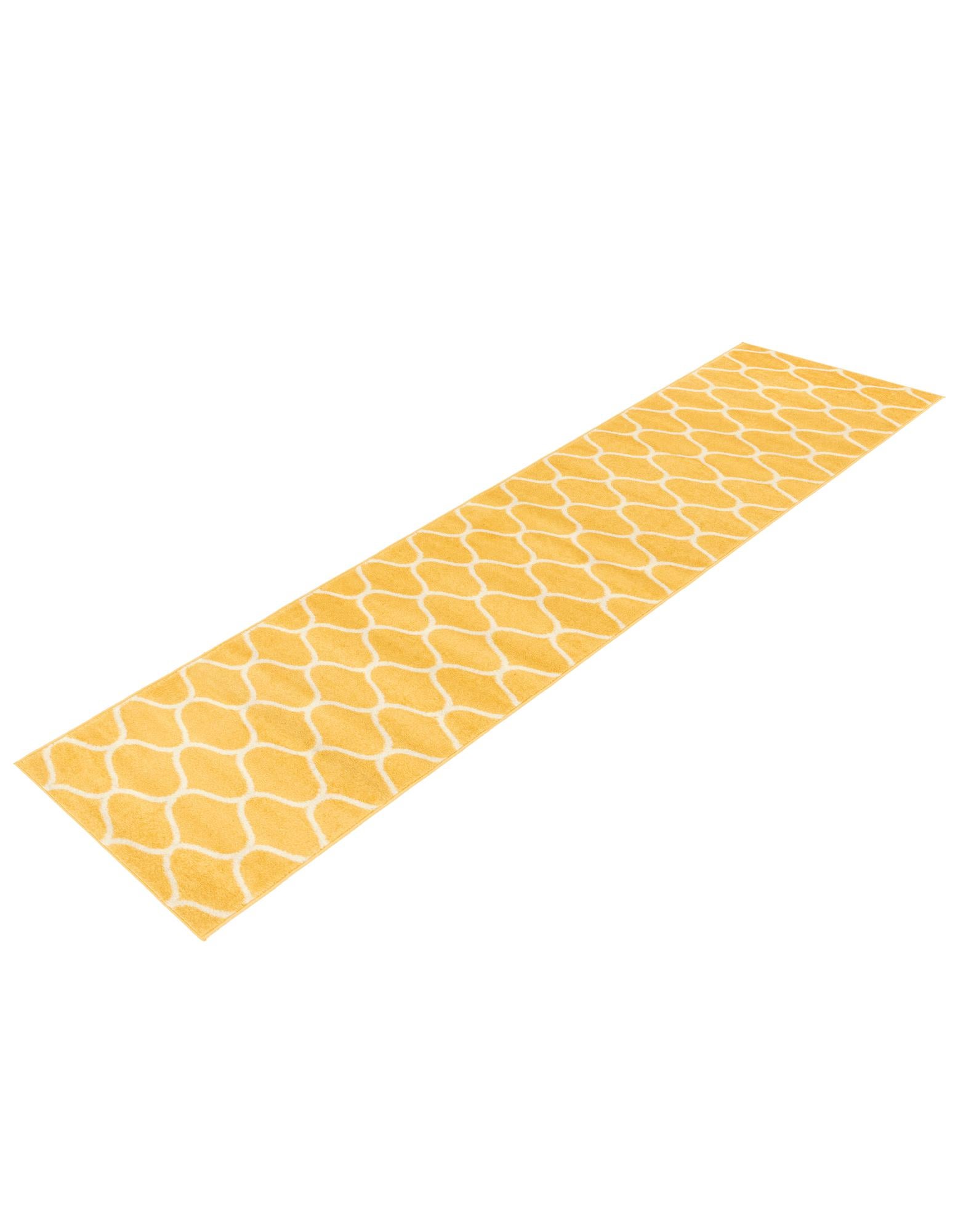Yellow 2' x 13' Lattice Frieze Runner Rug | Rugs.com