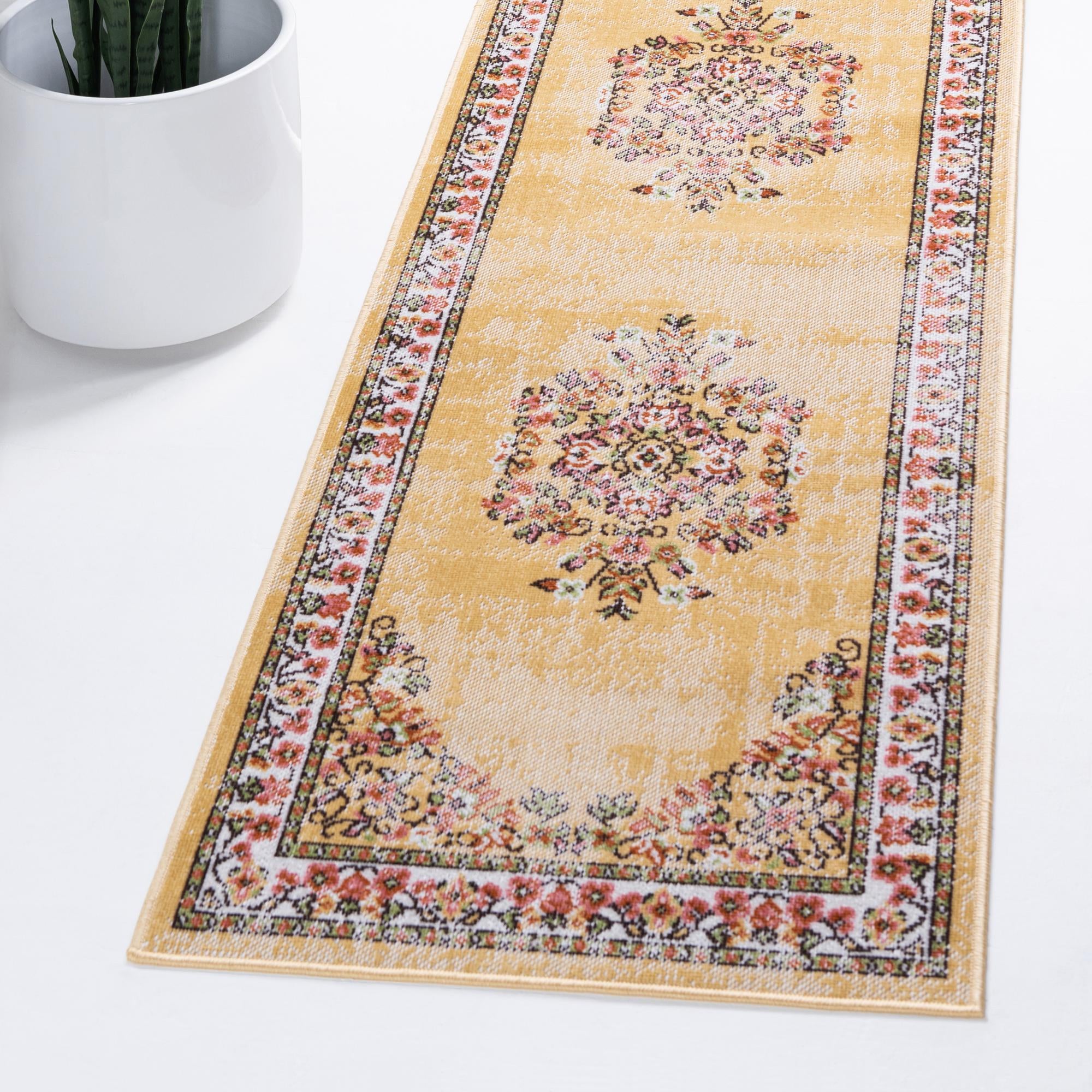 Yellow 2' 7 x 10' Lucerne Runner Rug | Rugs.com