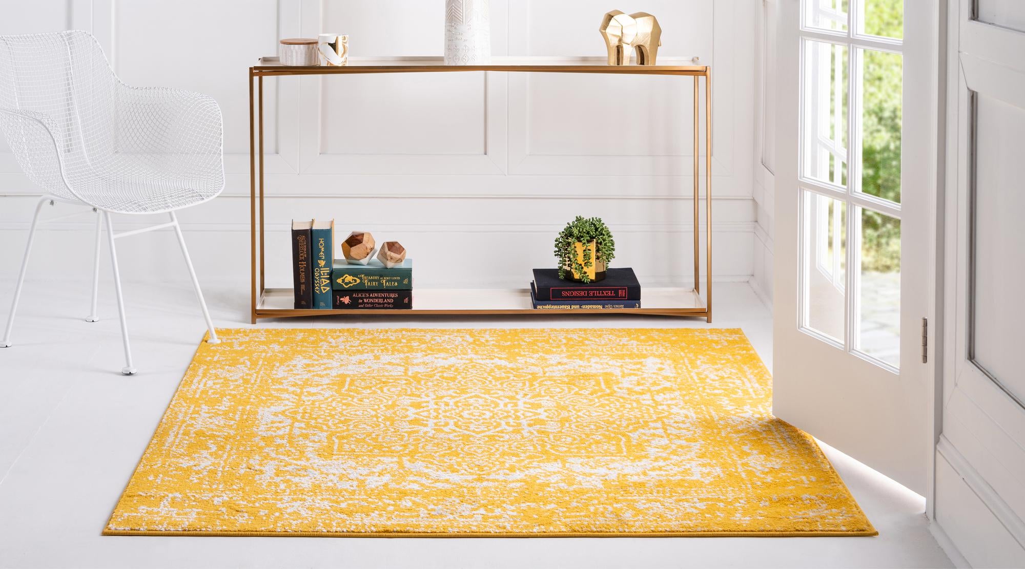 Yellow 7' 10 x 7' 10 Arlington Square Rug | Rugs.com