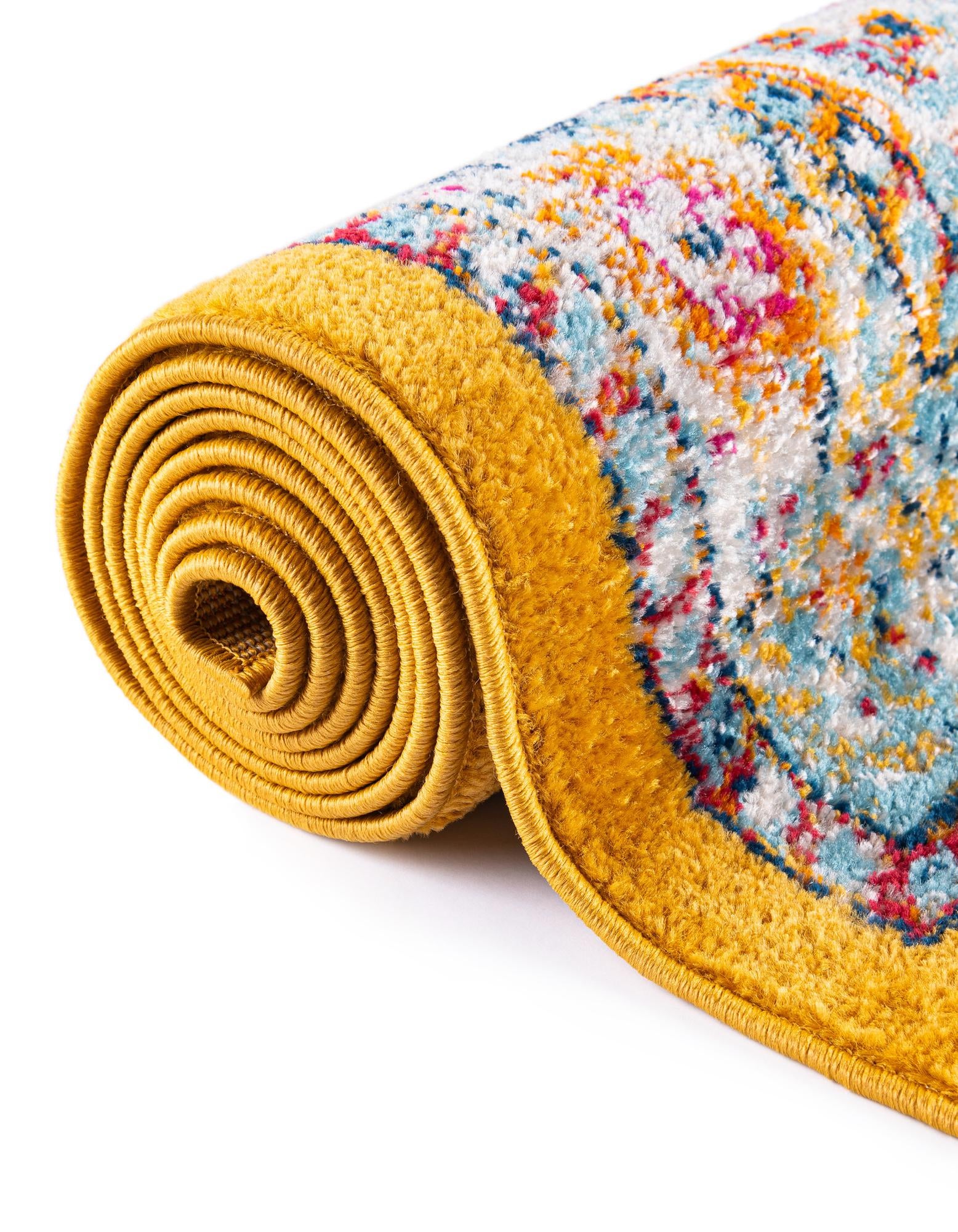 Yellow 4' x 4' Parker Square Rug | Rugs.com